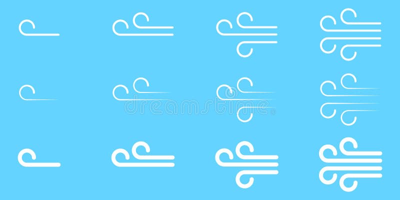 Wind Vector Icon Set. Simple Vector Wind Patterns. Stock Illustration ...
