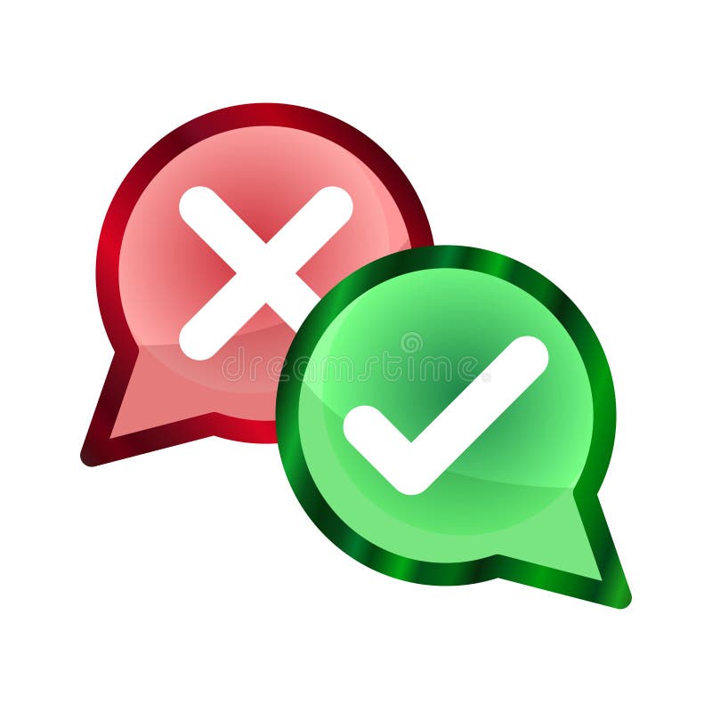 Yes and No Vector Icons. Cross and Check Mark Vector Icon. Voting ...