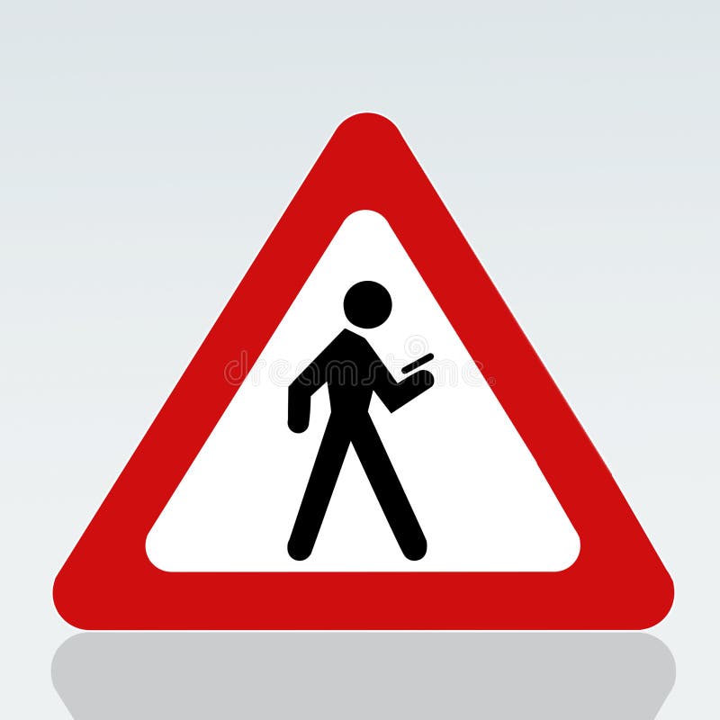 Use Prohibited on Walking Cell Phone Stock Illustration - Illustration ...
