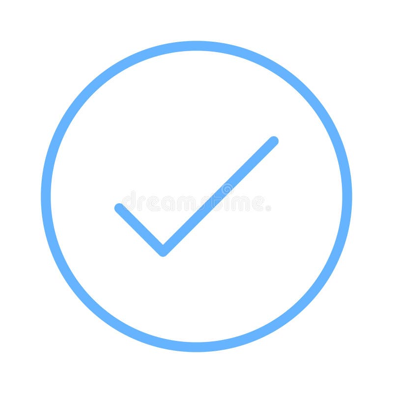 Blue Tick in a Circle Vector. Voting Icon. Confirmation Check Mark ...