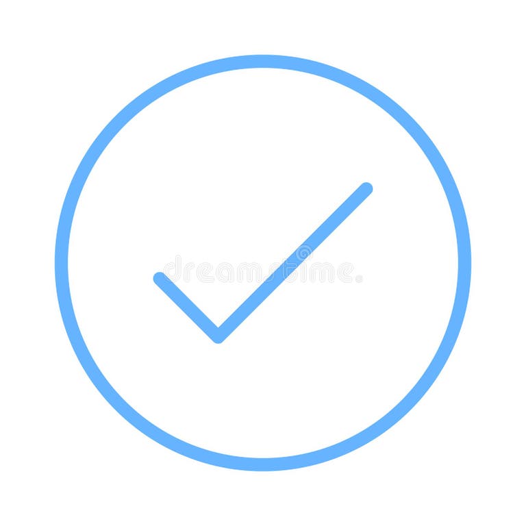 Blue Tick in a Circle Vector. Voting Icon. Confirmation Check Mark ...
