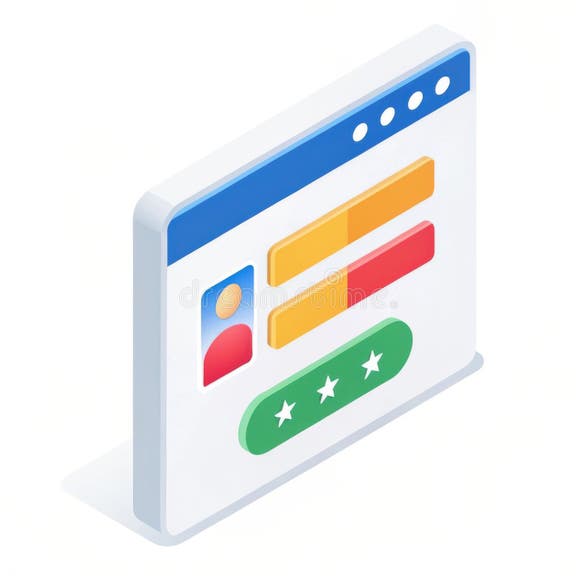 Illustration of a User Interface with a Profile Image and Status Bars ...