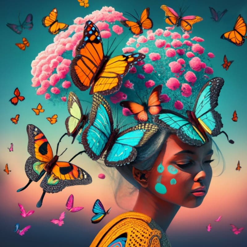 Illustration Using Butterflies To Represent the Transformation and ...