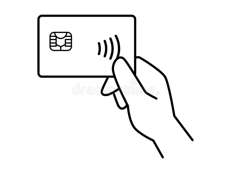 Illustration of Using a Credit Card for Touch Payment Stock ...