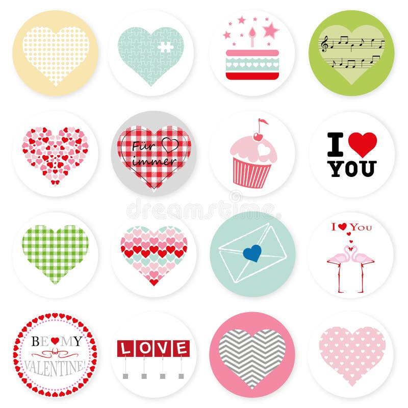 Illustration of Valentine Day Special Icon Set Stock Illustration ...