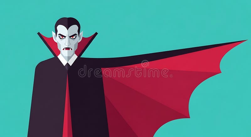 An Illustration of a Vampire Character with a Pale Face, Pointed Ears ...