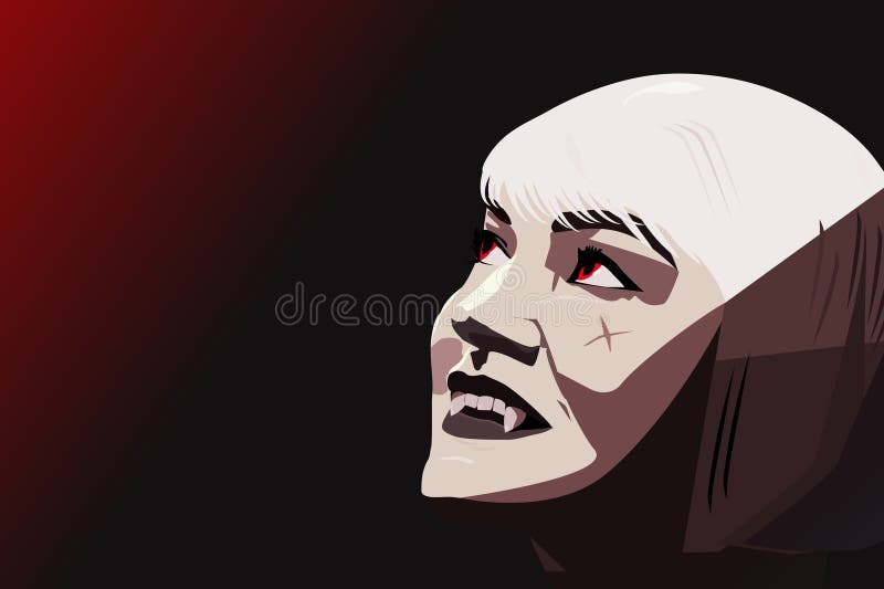 A Illustration of a Vampire with Red Eyes Stock Illustration ...