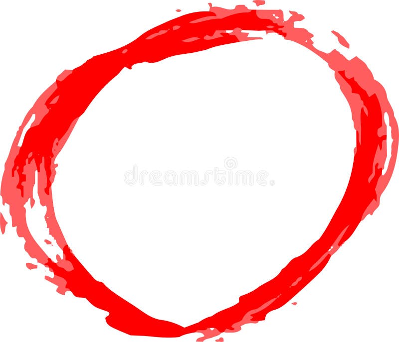 Variation of Handwritten Red Brush Circle Stock Vector - Illustration ...