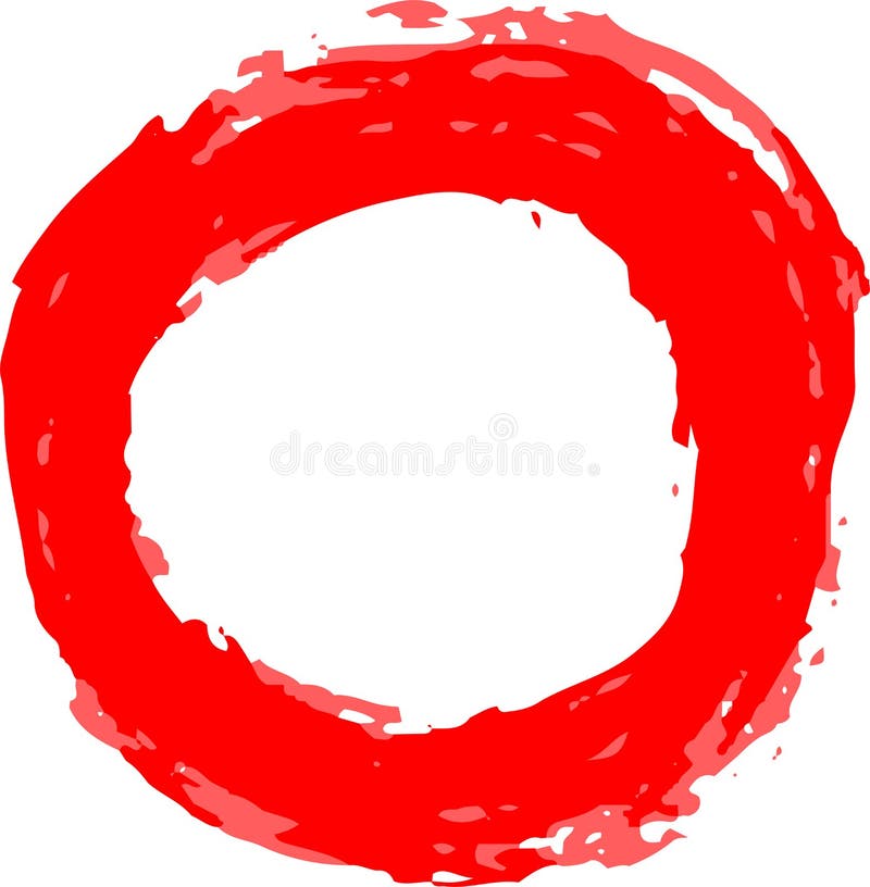 Variation of Handwritten Red Brush Circle Stock Vector - Illustration ...