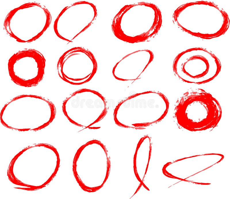 Variation of Handwritten Horizontal Red Lines Set Stock Vector ...
