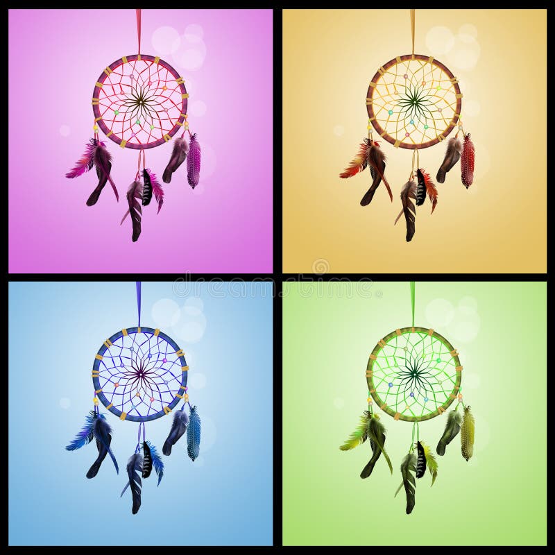 Illustration of Various Dream Catchers Stock Illustration ...