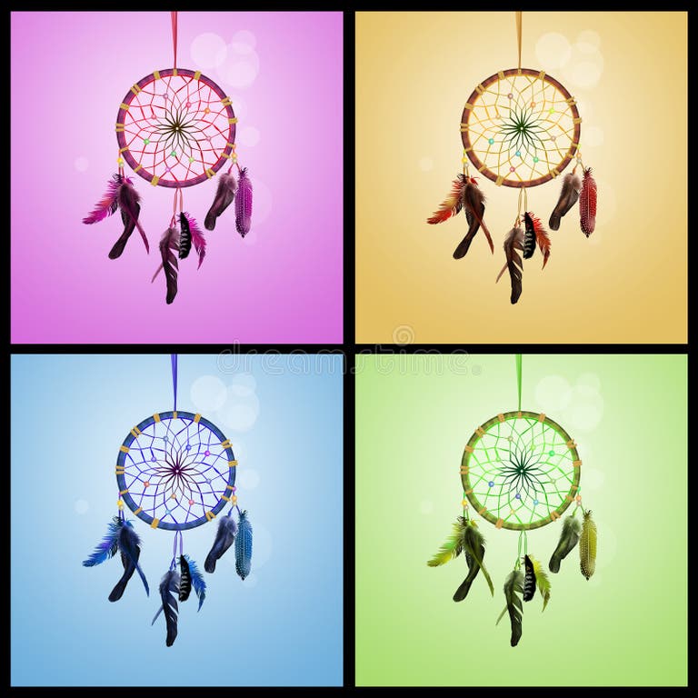 Illustration of Various Dream Catchers Stock Illustration ...