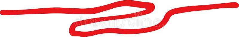 Various Red Lines Written with a Pen Set Stock Vector - Illustration of ...