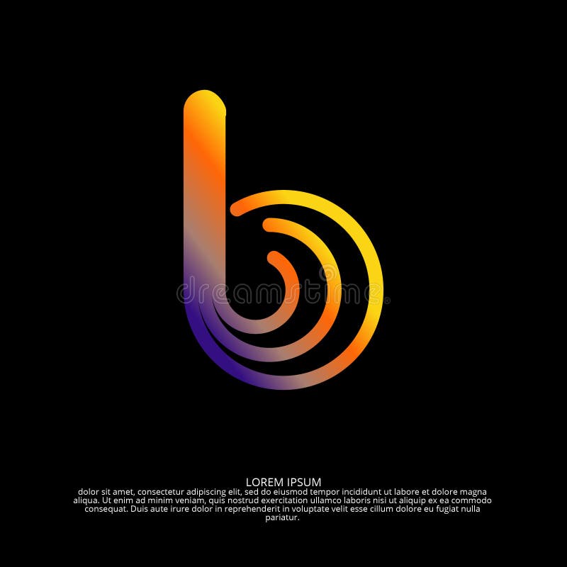 Gradient B Wave As Logo Concept Stock Vector - Illustration of branding ...