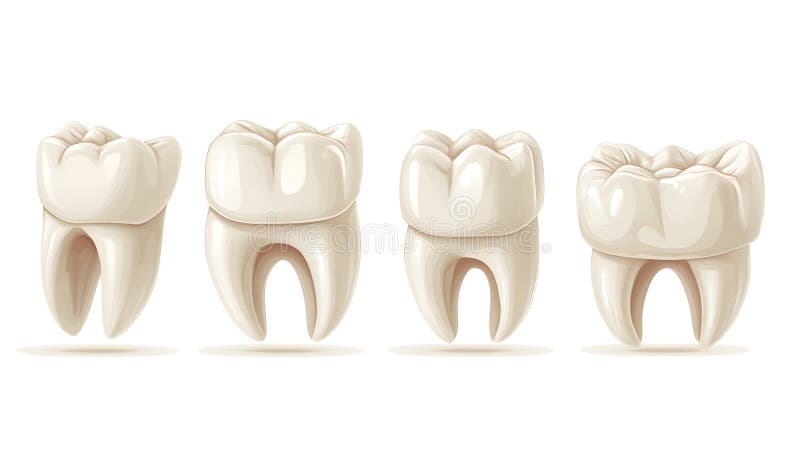 Illustration of Various Tooth Types Stock Illustration - Illustration ...
