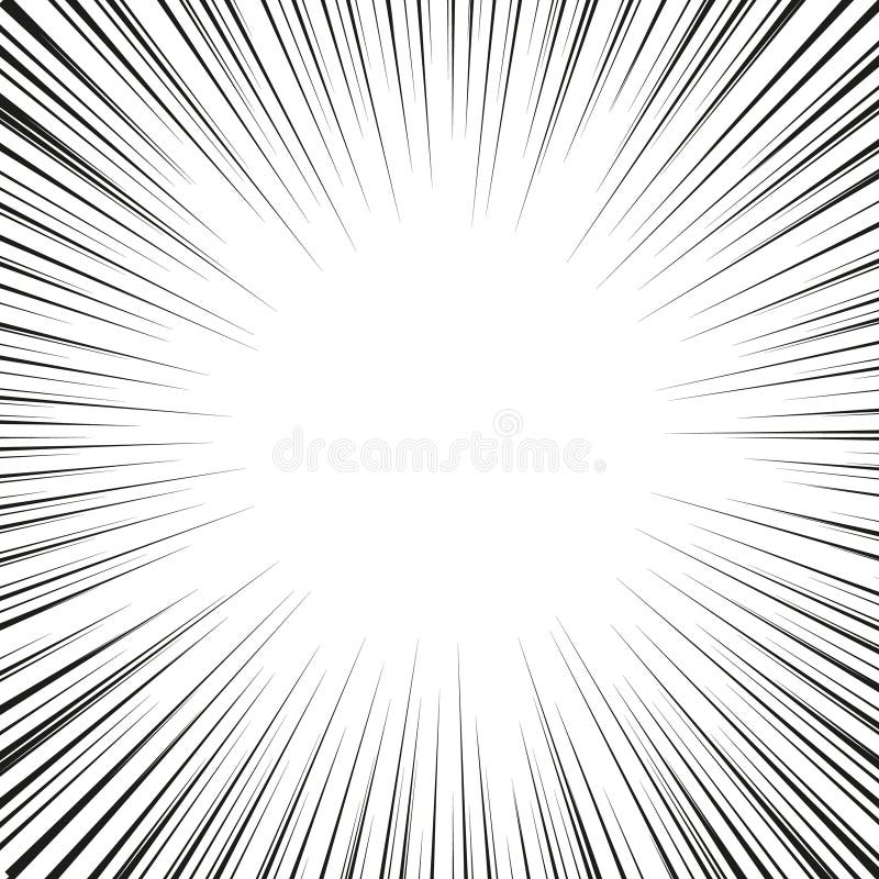 Vector Black Radial Speed Line Burst for Background Design or Cartoon ...