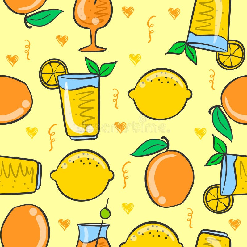 Illustration Vector Art Drink Fresh Pattern Stock Vector - Illustration ...