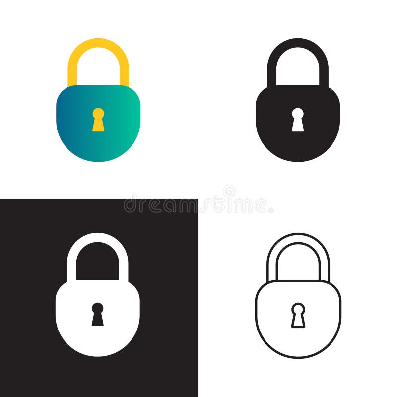 Illustration Vector Art of Padlock Icon Set. Perfect for Security Icon ...