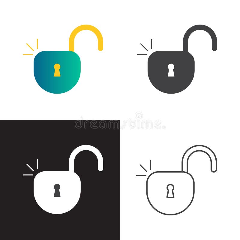 Illustration Vector Art of Padlock Icon Set. Perfect for Security Icon ...