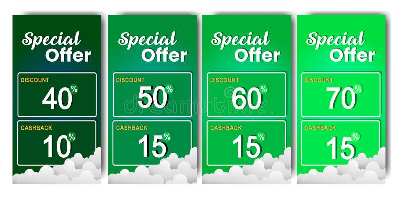 Illustration Vector Bundle of Discount. Vertical Mobile Advertisement ...