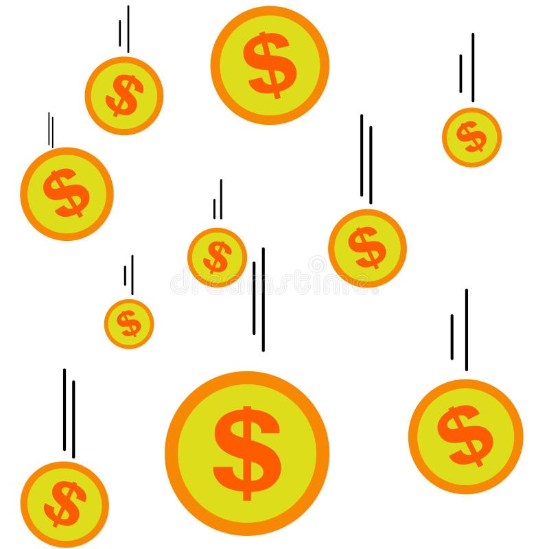Illustration Vector of Coins. Coins Money Falling, Flat Style Dropping ...