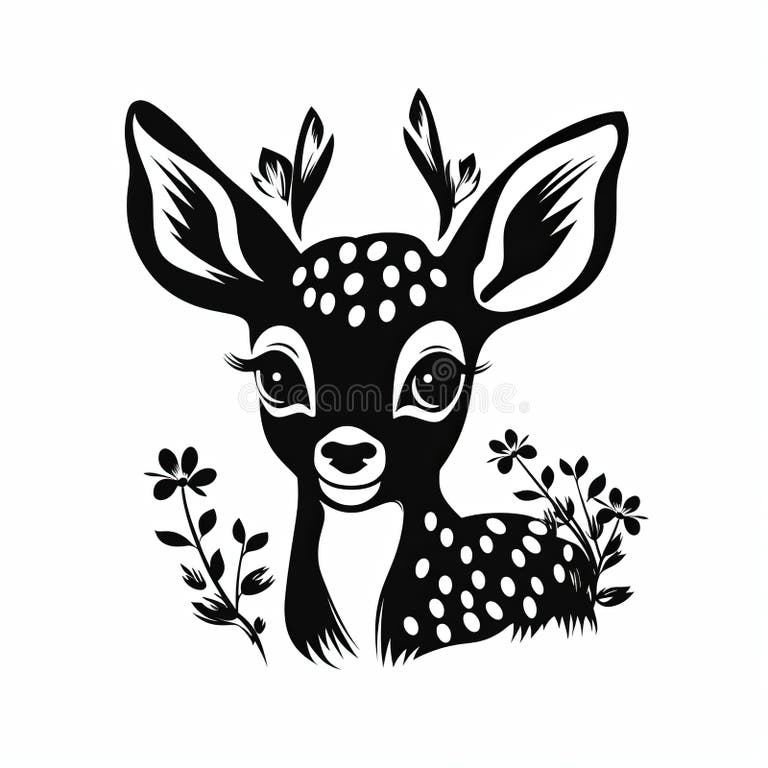 Illustration of Illustration of a Cute Doe in the Style, Generative Ai ...