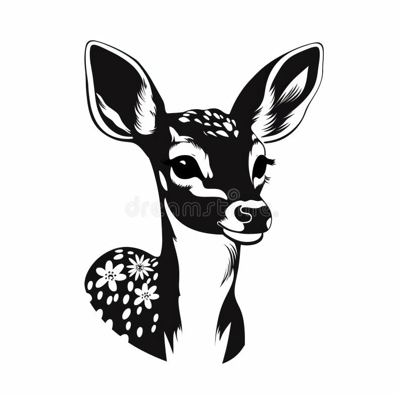 Illustration of Illustration of a Cute Doe in the Style, Generative Ai ...