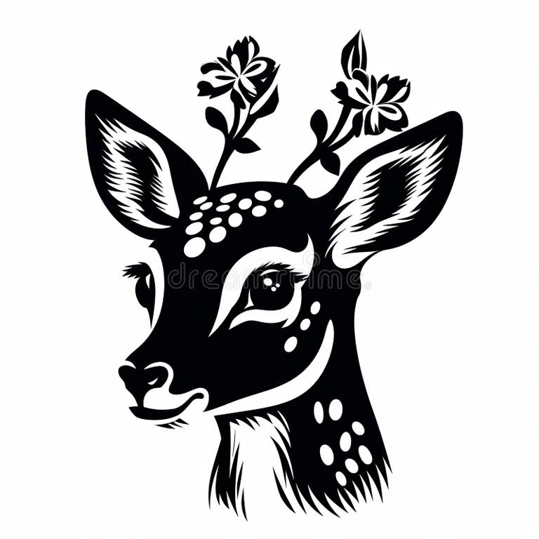 Illustration of Illustration of a Cute Doe in the Style, Generative Ai ...