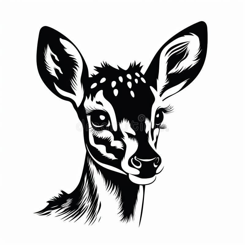 Illustration of Illustration of a Cute Doe in the Style, Generative Ai ...