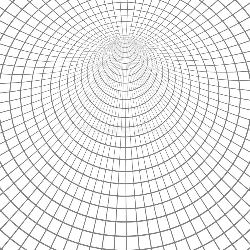 Vector 3D Tunnel. Optical Illusion Vortex Twist Wireframe Background ...