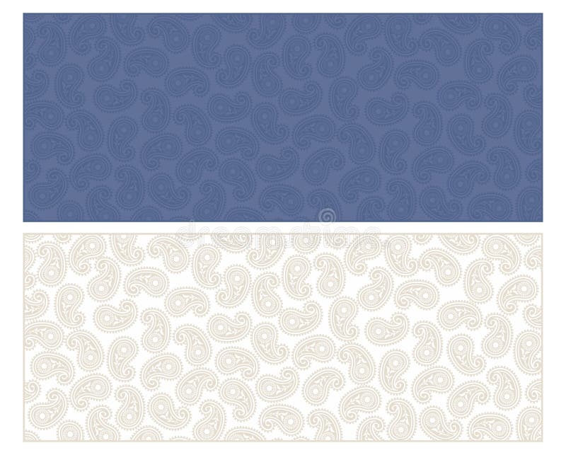 Blue and Beige Paisley Pattern Stock Vector - Illustration of format ...