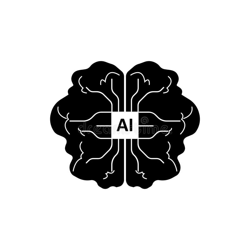 Illustration Vector Graphic of Artificial Intelligence with Brains and ...