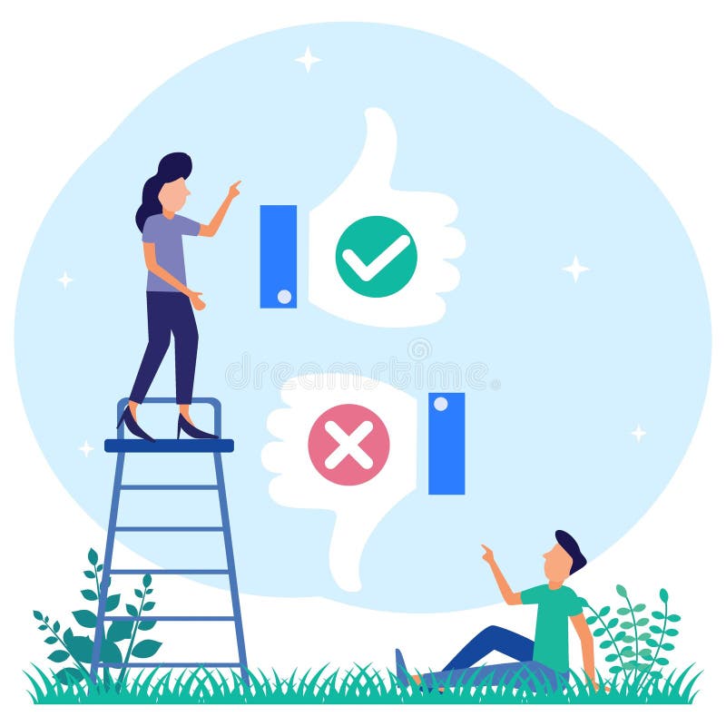 Illustration Vector Graphic Cartoon Character of a Choice between ...