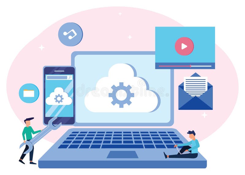 Cartoon Style Cloud Computing Stock Illustrations – 1,505 Cartoon Style ...