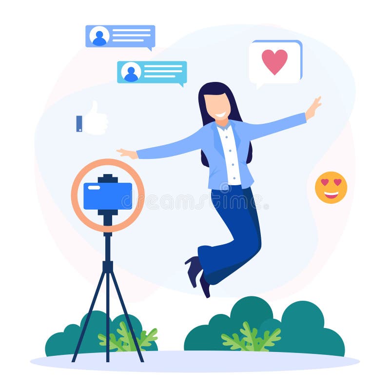 Illustration Vector Graphic Cartoon Character of Content Creator Stock ...