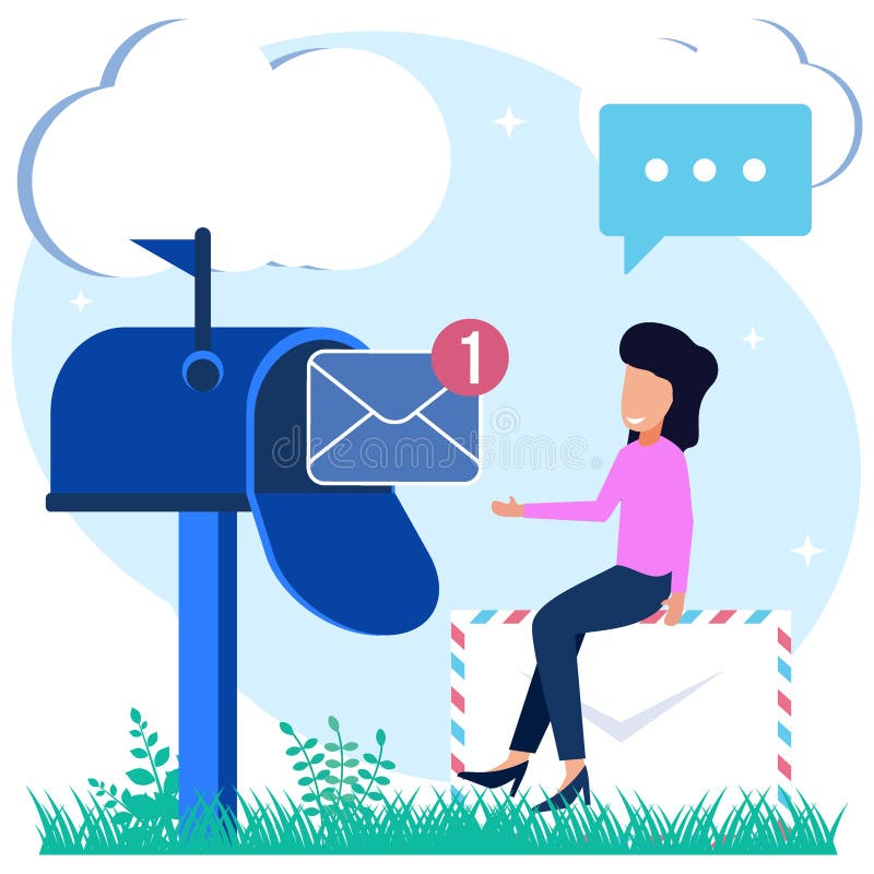 Illustration Vector Graphic Cartoon Character of Email Services Stock ...