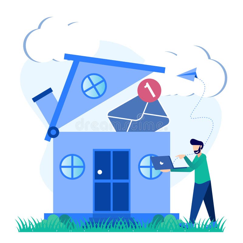 Illustration Vector Graphic Cartoon Character of Email Services Stock ...