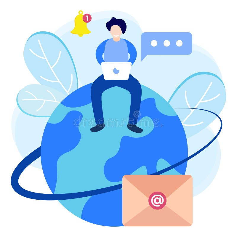 Illustration Vector Graphic Cartoon Character of Email Services Stock ...