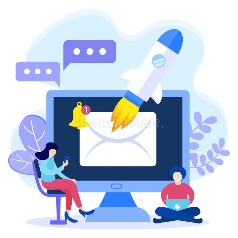 Illustration Vector Graphic Cartoon Character of Email Services Stock ...