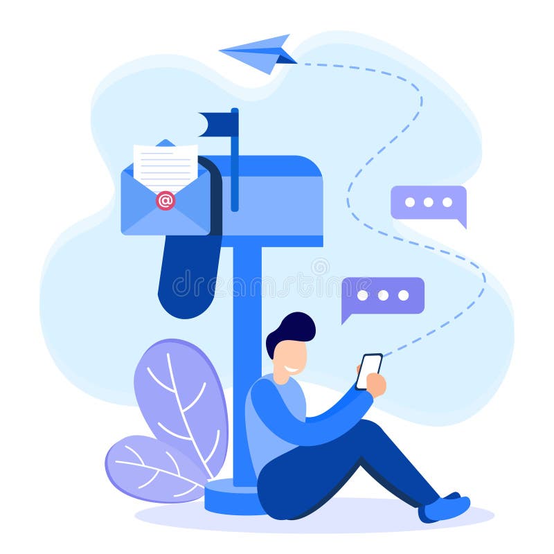 Illustration Vector Graphic Cartoon Character of Email Services Stock ...
