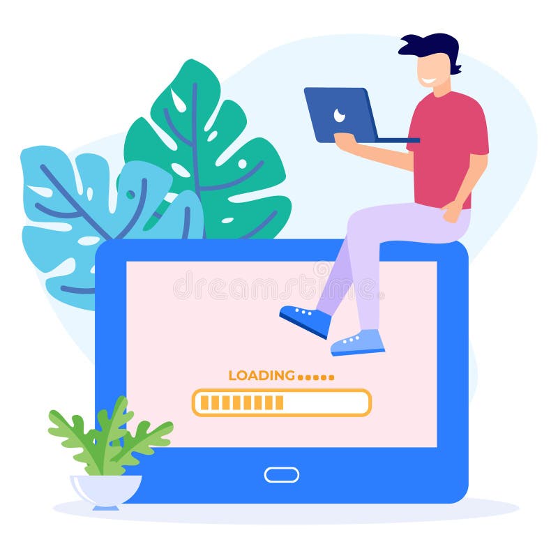 Illustration Vector Graphic Cartoon Character of Loading Stock Vector ...