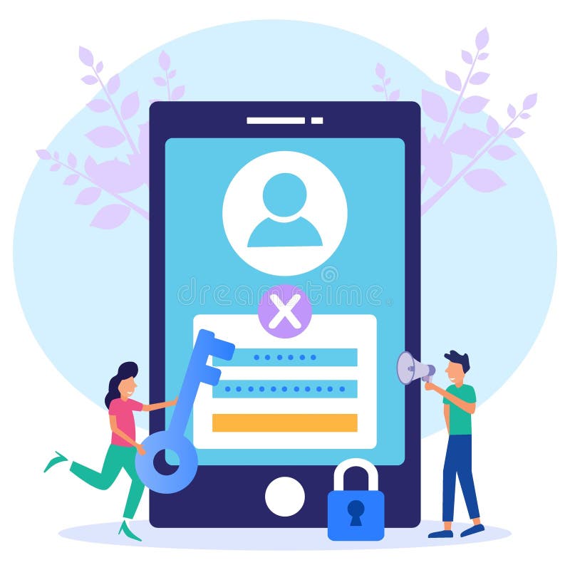 Illustration Vector Graphic Cartoon Character of Login Stock Vector ...