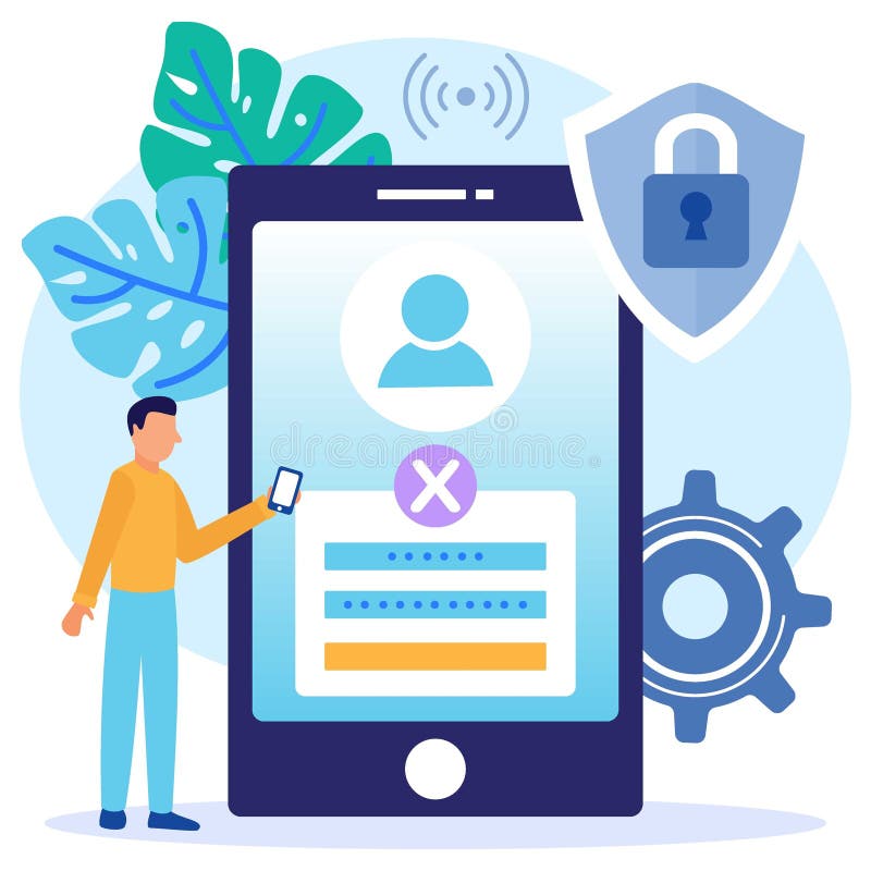 Illustration Vector Graphic Cartoon Character of Login Stock Vector ...