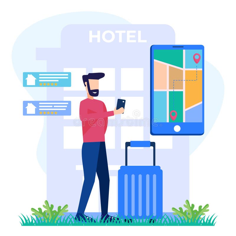 Illustration Vector Graphic Cartoon Character of Navigation Map Stock ...