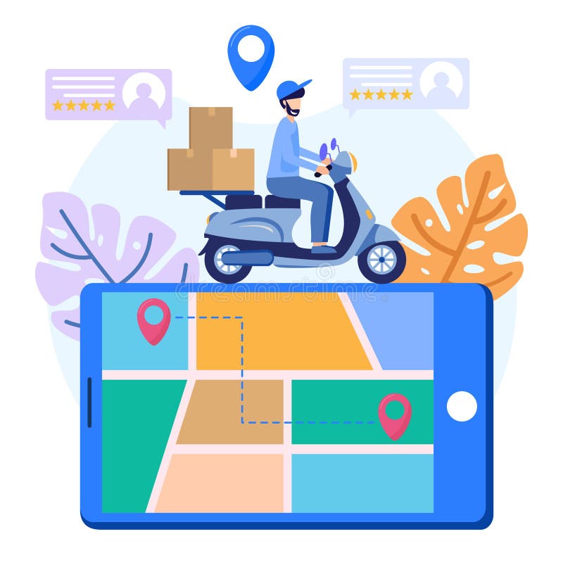 Illustration Vector Graphic Cartoon Character of Navigation Map Stock ...