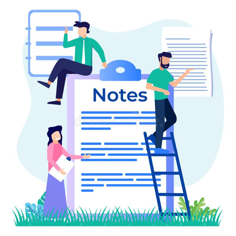 Illustration Vector Graphic Cartoon Character of Paper Notes for ...