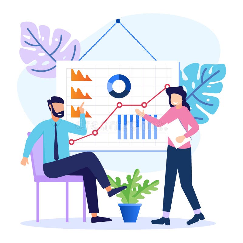Illustration Vector Graphic Cartoon Character of Presentation Stock ...