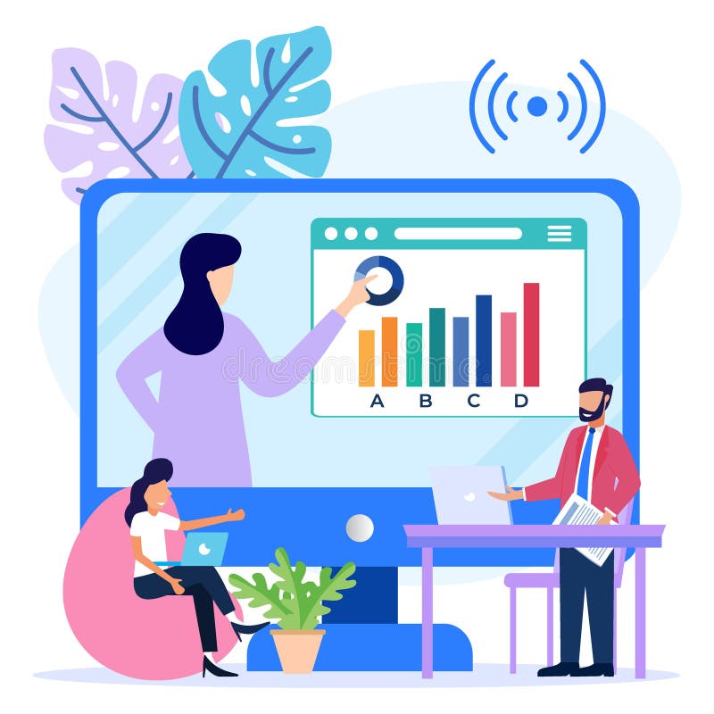 Illustration Vector Graphic Cartoon Character of Presentation Stock ...