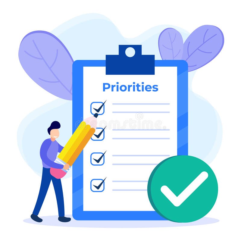 Illustration Vector Graphic Cartoon Character of Priorities Stock ...