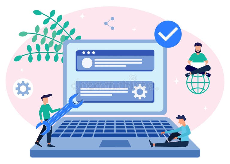 Illustration Vector Graphic Cartoon Character of Programming Stock ...